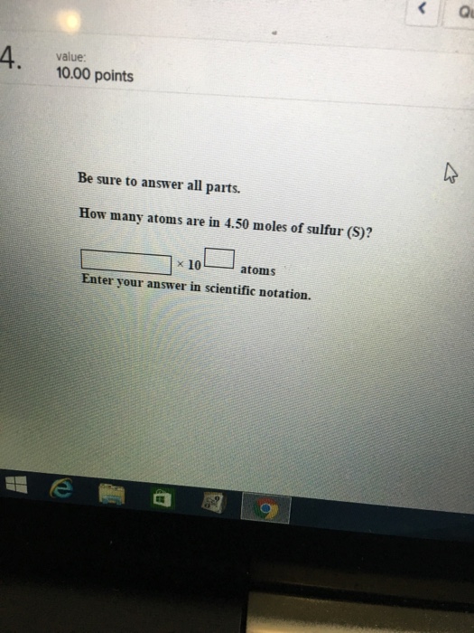 Solved How many H atoms are in 4.50 moles of sulfur (S)? | Chegg.com