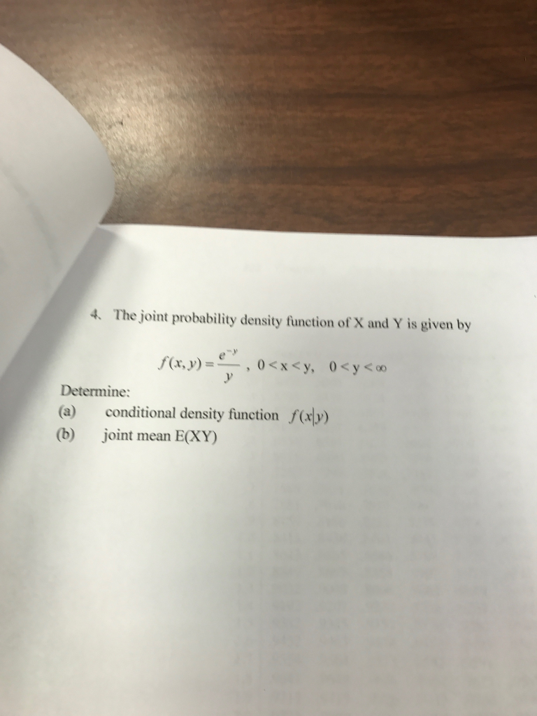 Solved The joint probability density function of X and Y is | Chegg.com