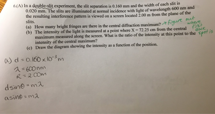 Solved In a double-slit experiment, the slit separation is | Chegg.com