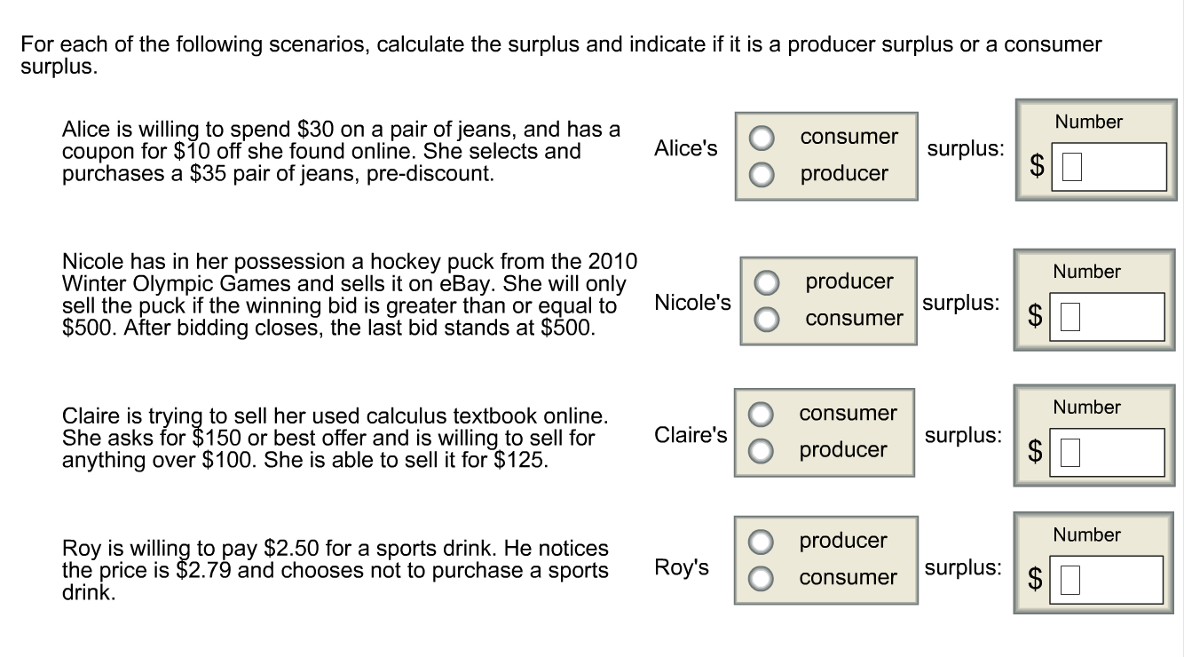 Solved For each of the following scenarios, calculate the | Chegg.com