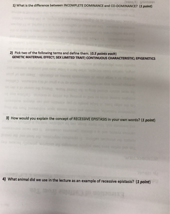 Solved What is the difference between INCOMPLETE DOMINANCE | Chegg.com