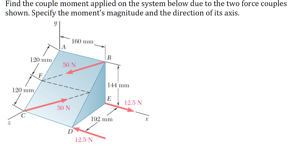 Solved Find the couple moment applied on the system below | Chegg.com