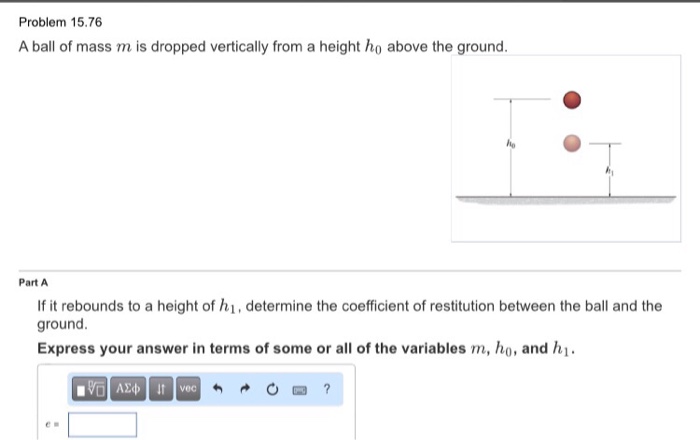 Solved A ball of mass m is dropped vertically from a height | Chegg.com