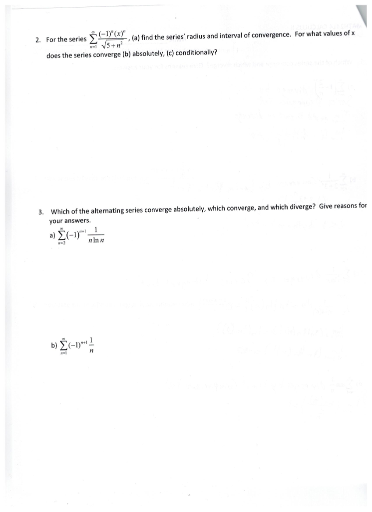 Solved A Find The Series Radius And Interval Of