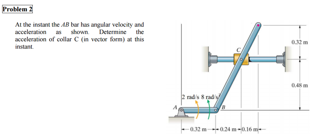 At the instant the AB bar has angular velocity and | Chegg.com