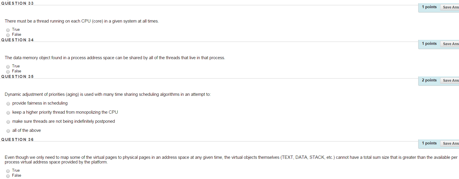 Solved There must be a thread running on each CPU (core) in | Chegg.com