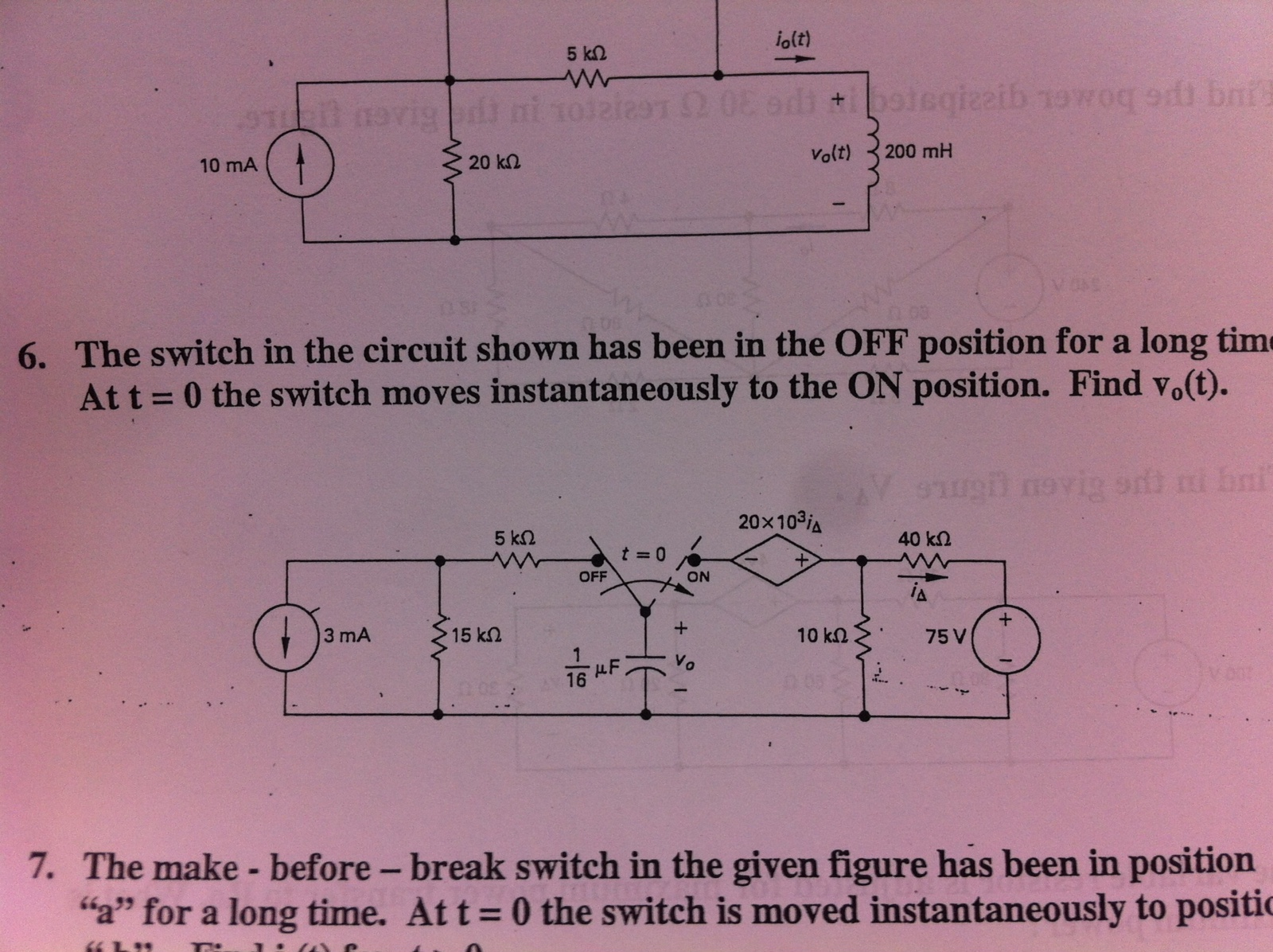 Solved The switch in the circuit shown has been in the OFF | Chegg.com