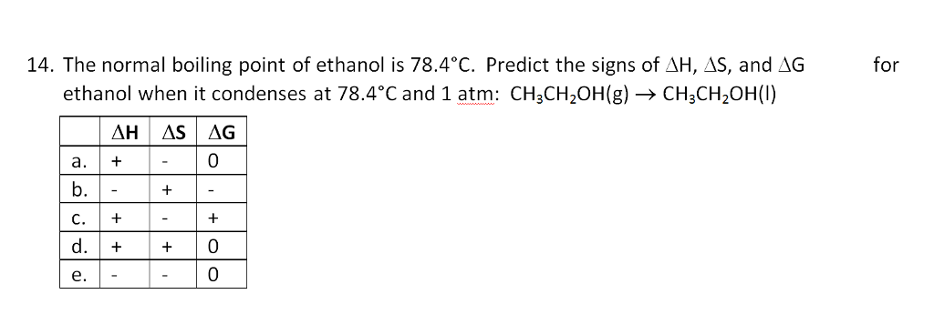 Solved The normal boiling point of ethanol is 78.4 degree C. | Chegg.com