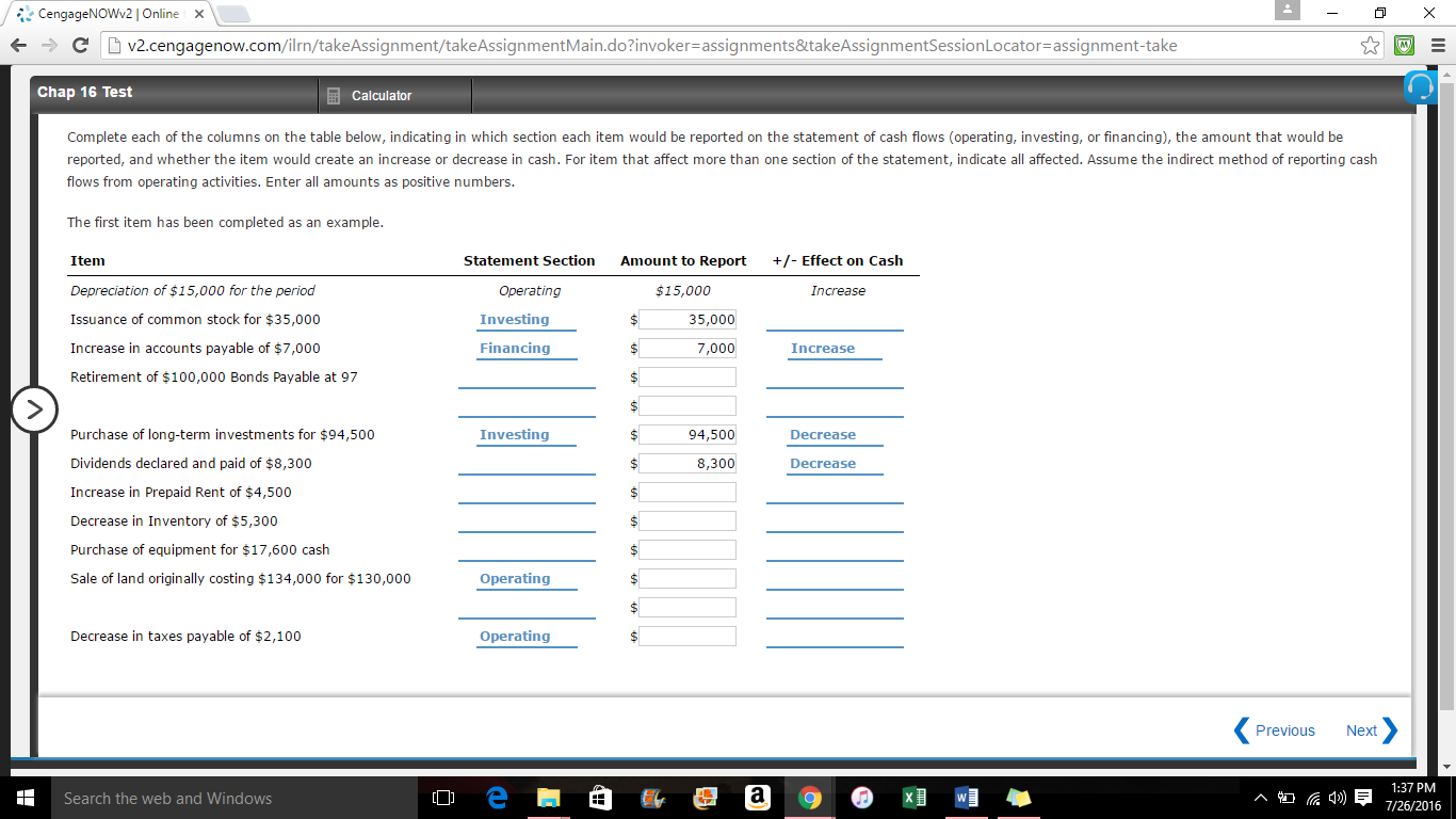 Solved Complete each of the columns on the table below, | Chegg.com