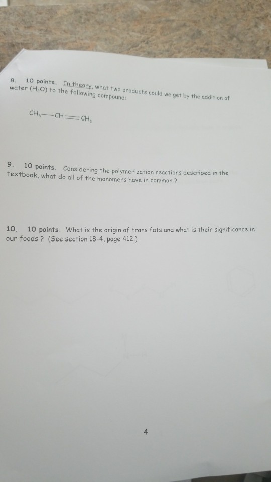 Solved 8. 10 points. In theory, what two products could we | Chegg.com