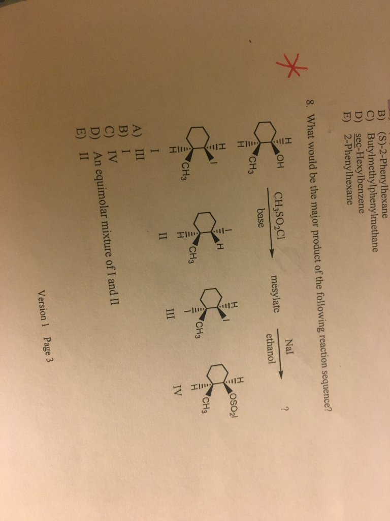 Solved what would be the major product of the following | Chegg.com