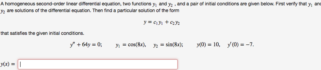 Solved A homogeneous second-order linear differential | Chegg.com
