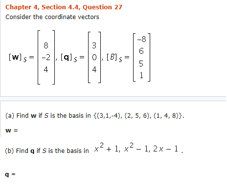 Solved Chapter 4, Section 4.4, Question 27 Consider the | Chegg.com