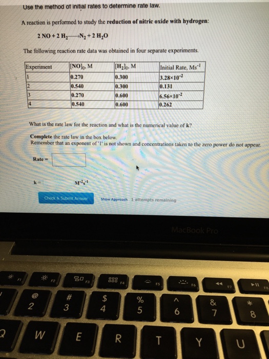 Solved Use the method of initial rates to determine rate | Chegg.com
