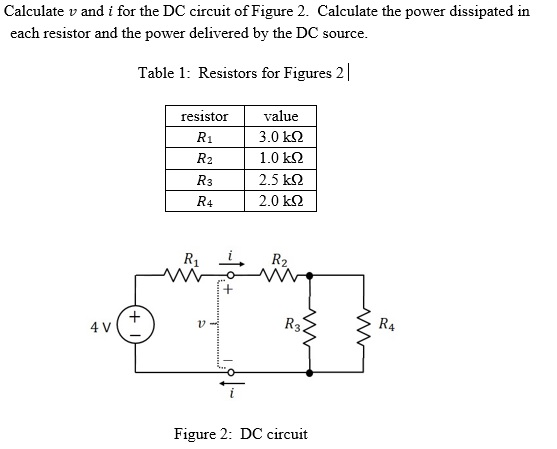 Solved Calculate v and i for the DC circuit of Figure 2. | Chegg.com