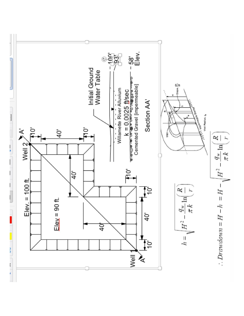 Solved 1. Construction dewatering of an "L" shaped | Chegg.com