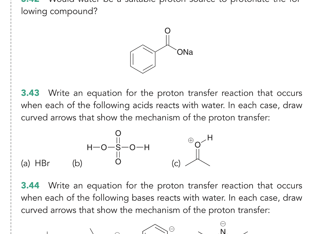 Solved Write An Equation For The Proton Transfer Reaction