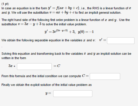 Solved In case an equation is in the form, y? = f(ax + by + | Chegg.com