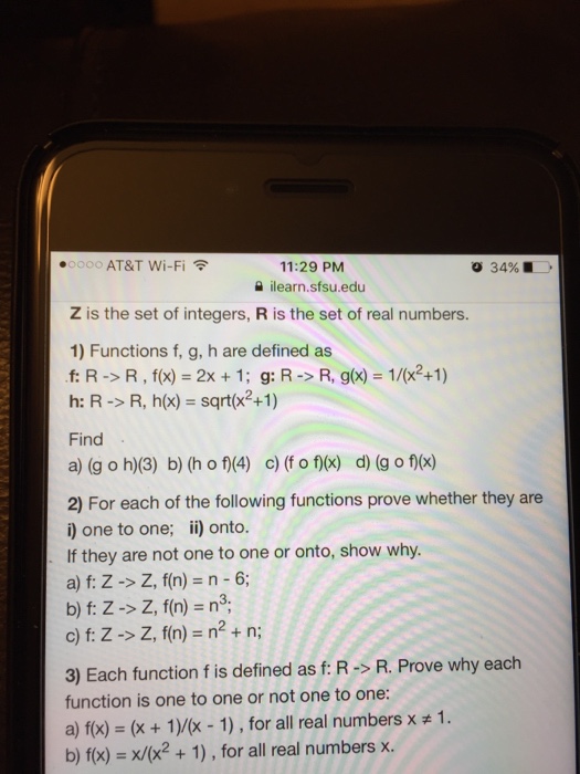 Solved Z is the set of integers, R is the set of real | Chegg.com