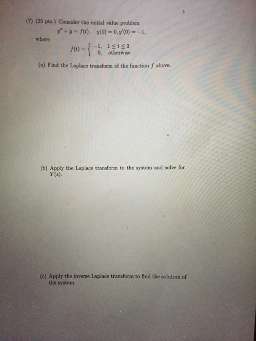 Solved Consider the initial value problem y" + y = f(t), | Chegg.com