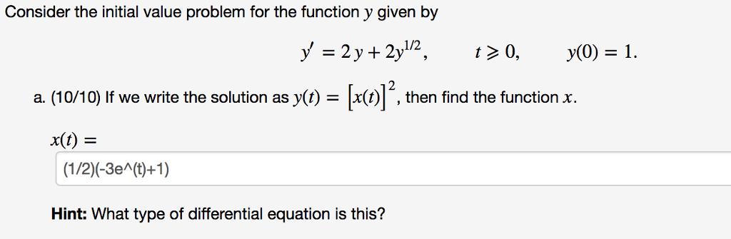 Solved Consider the initial value problem for the function | Chegg.com