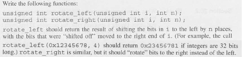 Solved Write the following functions: unsigned int rotate | Chegg.com