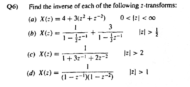 Solved Q6) Find the inverse of each of the following | Chegg.com