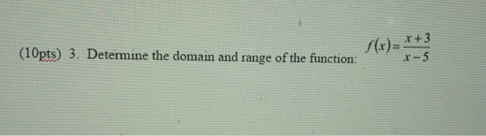 Solved Determine the domain and range of the function f(x) | Chegg.com