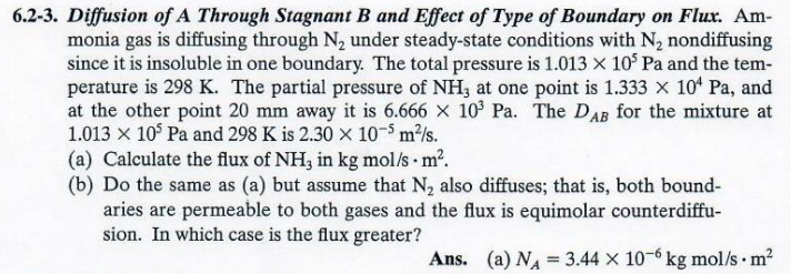 Solved Ammonia gas is diffusing through N_2 under | Chegg.com