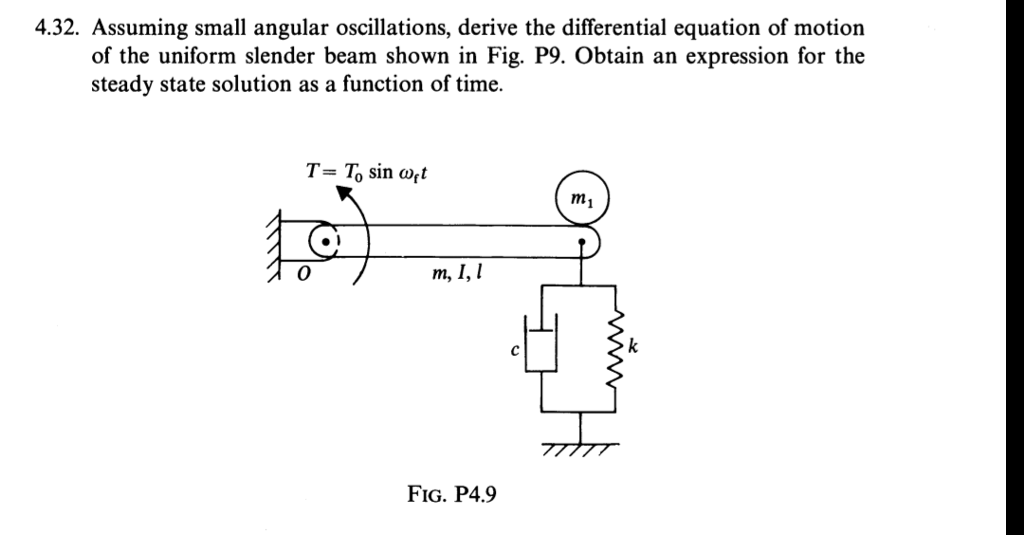 Solved Assuming small angular oscillations, derive the | Chegg.com