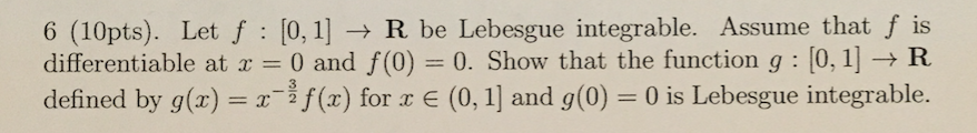 Let f : [0,1] rightarrow R be Lebesgue integrable. | Chegg.com