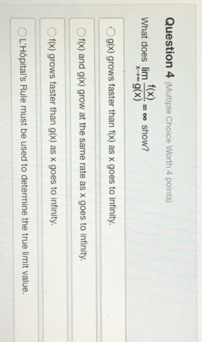 Solved Question 4 (Multiple Choice Worth 4 points) What does | Chegg.com