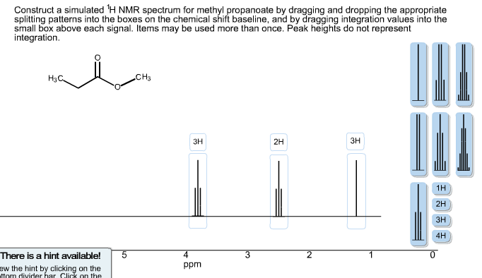 Solved Construct a simulated ^1H NMR spectrum for methyl | Chegg.com