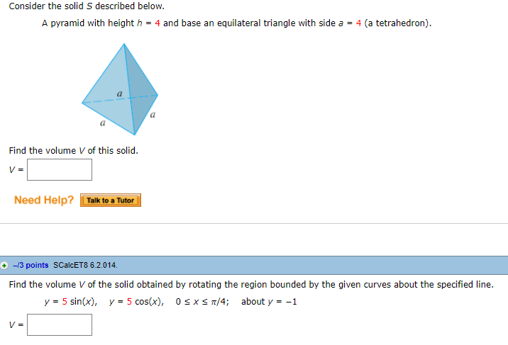 Solved Consider the solid S described below. A pyramid with | Chegg.com