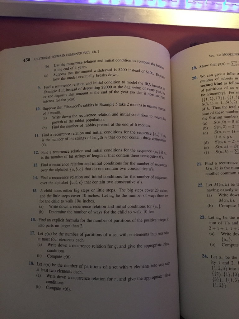 Solved Find A Recurrence Relation And Initial Condition To