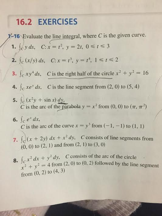 Evaluate the line integral, where c is given curve | Chegg.com
