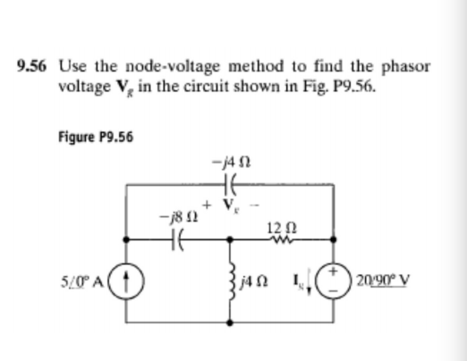 Solved Use the node-voltage method to find the phasor | Chegg.com