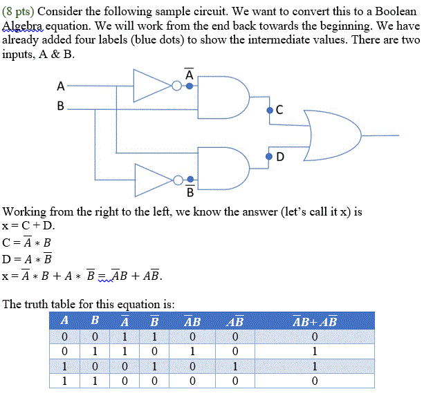 Solved (8 pts) Consider the following sample circuit. We | Chegg.com
