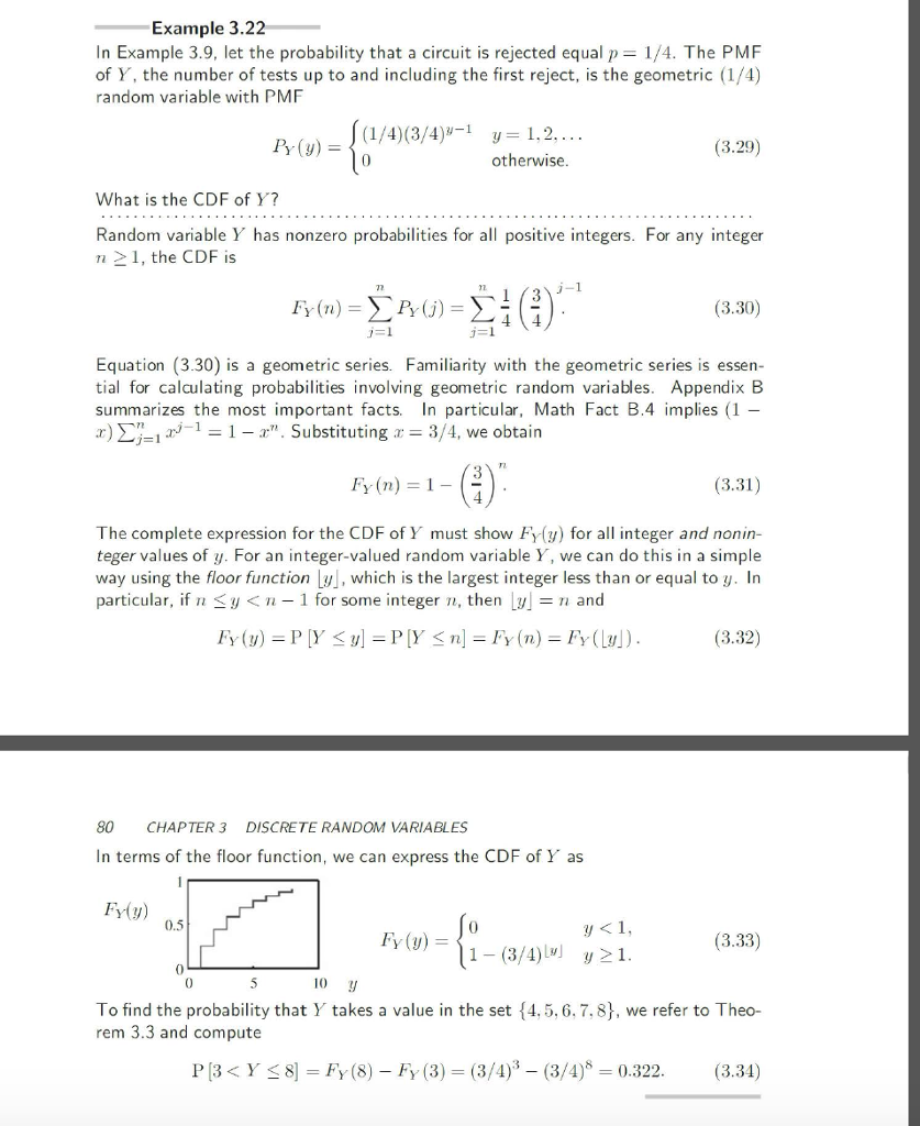 Solved Example 3.22 In Example 3.9, let the probability that | Chegg.com