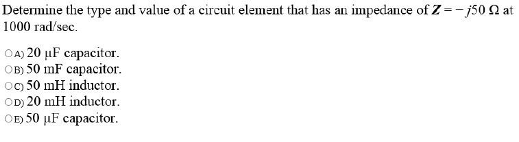 Solved Determine the type and value of a circuit element | Chegg.com