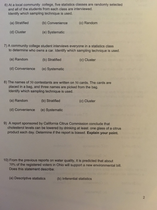 Solved At a local community college, five statistics classes | Chegg.com