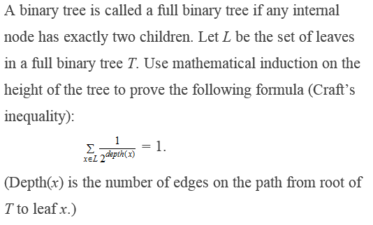 Solved A binary tree is called a full binary tree if any | Chegg.com