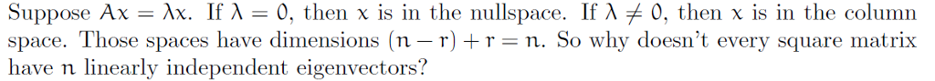 Solved Suppose Ax = lambda x. If lambda = 0, then x is in | Chegg.com