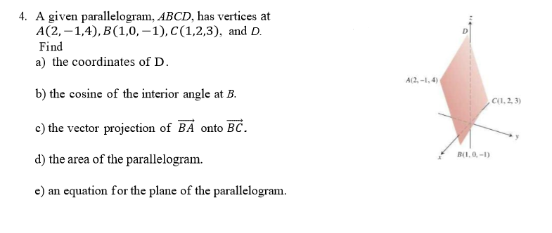 Solved 4. A given parallelogram, ABCD, has vertices at | Chegg.com