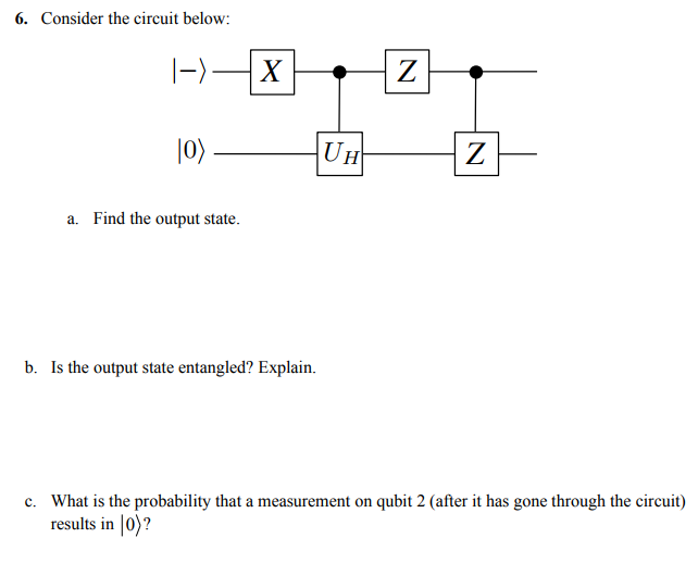 6. Consider the circuit below UH a. Find the output | Chegg.com