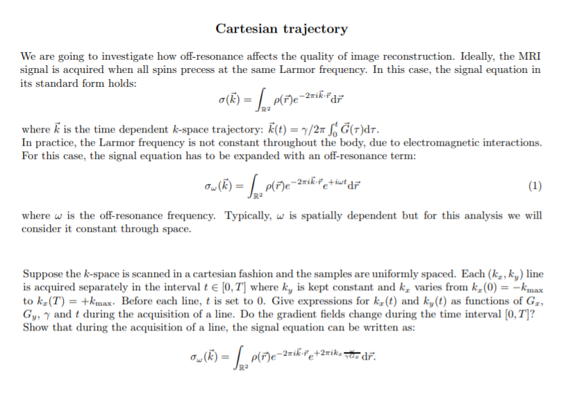 Cartesian trajectory We are going to investigate how | Chegg.com