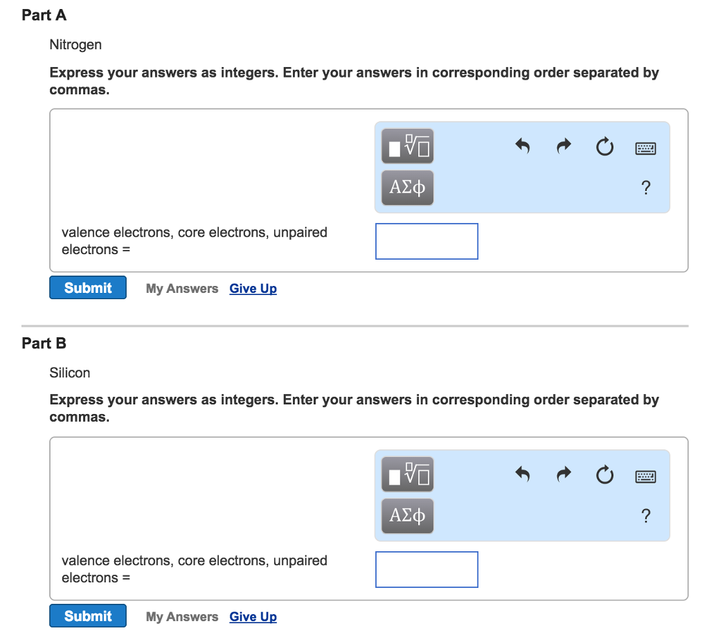 Solved For each element, indicate the number of valence | Chegg.com