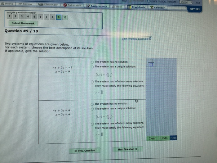 Solved Two systems of equations are given below. For each | Chegg.com
