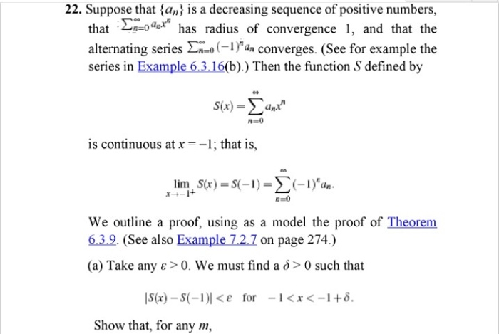22. Suppose that {a,n} is a decreasing sequence of | Chegg.com