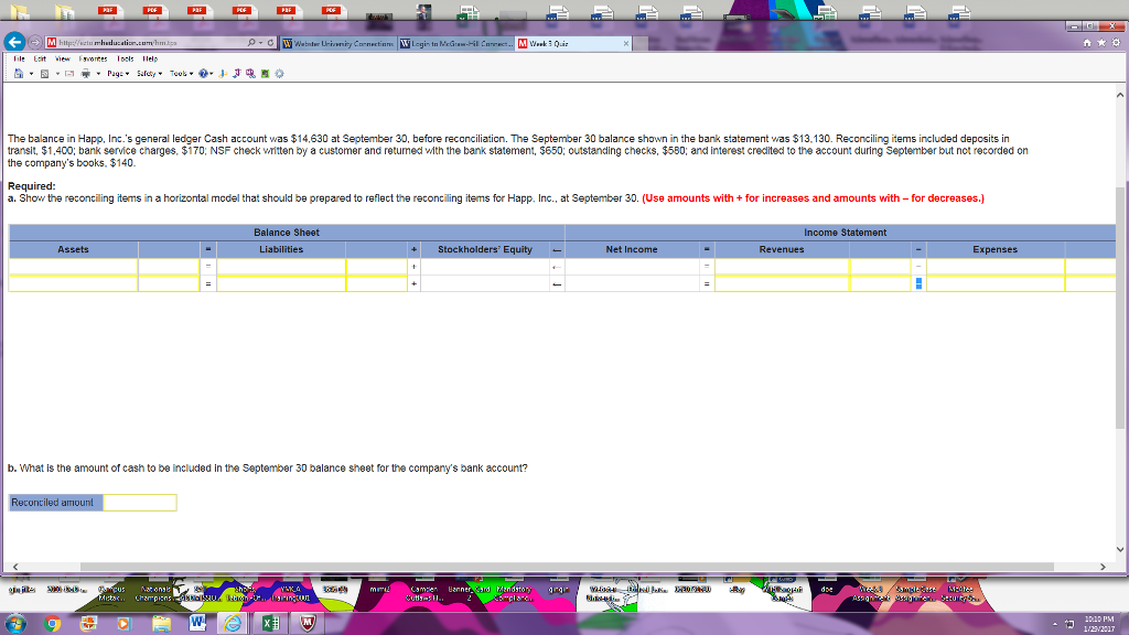Solved The balance in Happ, Inc.'s general ledger Cash | Chegg.com
